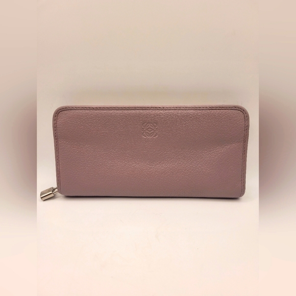 Loewe | Bags | Loewe Wallet Dusty Pink Leather Zip Around Long Wallet ...